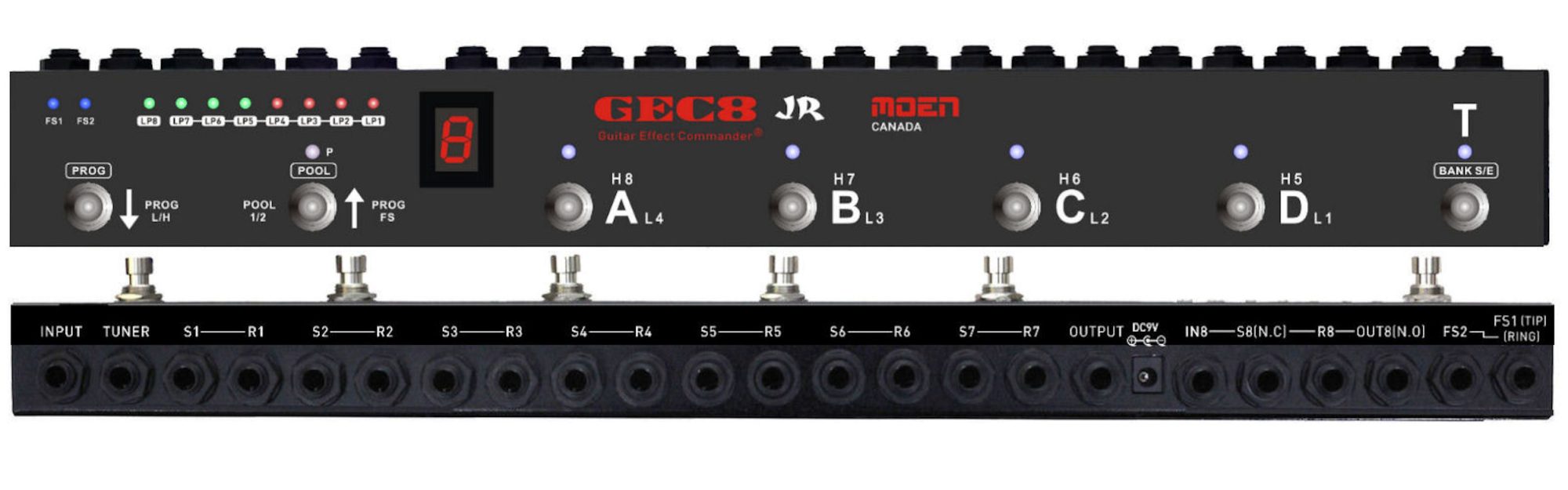 MOEN GEC8 Jr-Vers-3 Pedal Switcher Commander Guitar Effect Routing ...